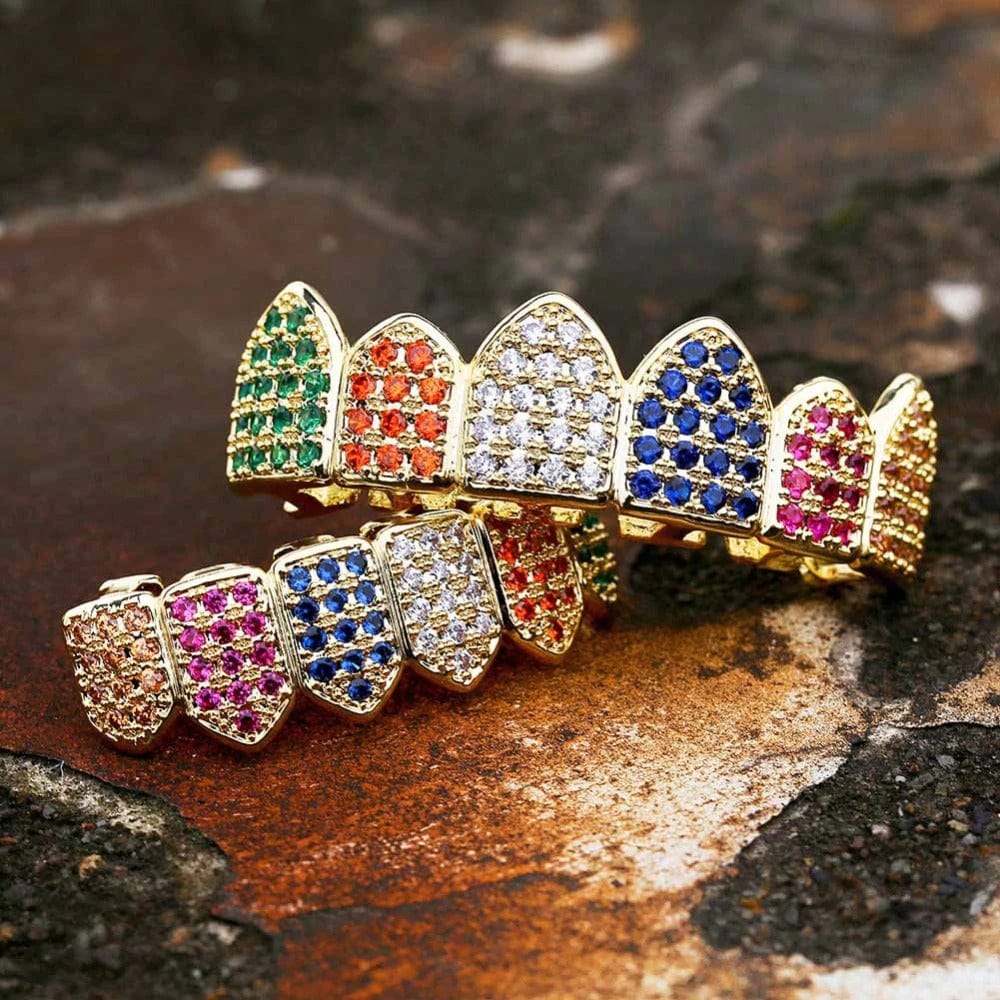 Rainbow Pave Grillz The Gold Supply